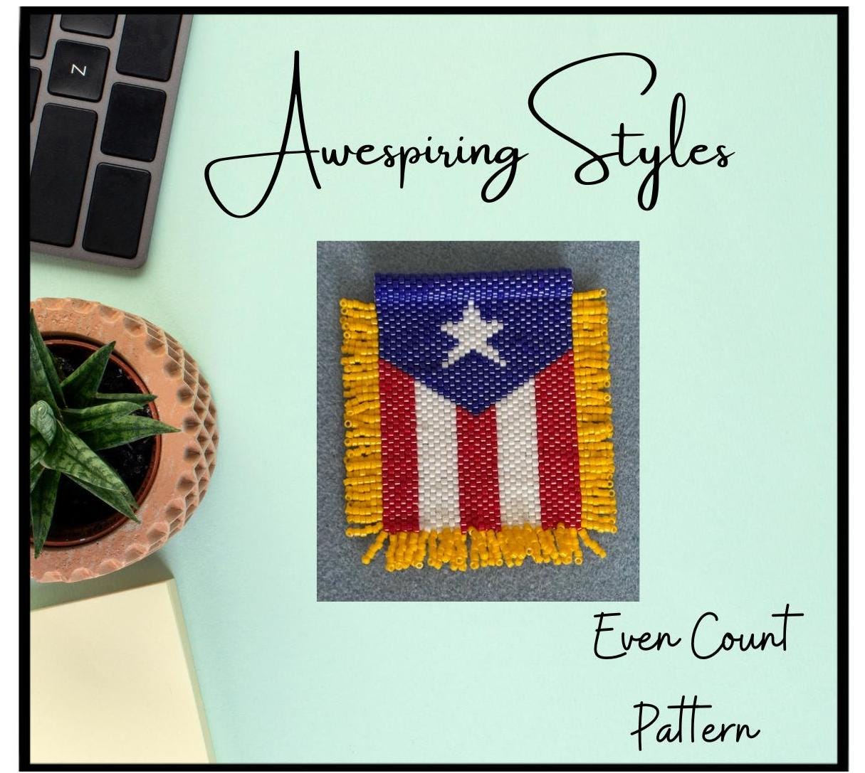 Puerto Rico Flag PDF Pattern - Etsy