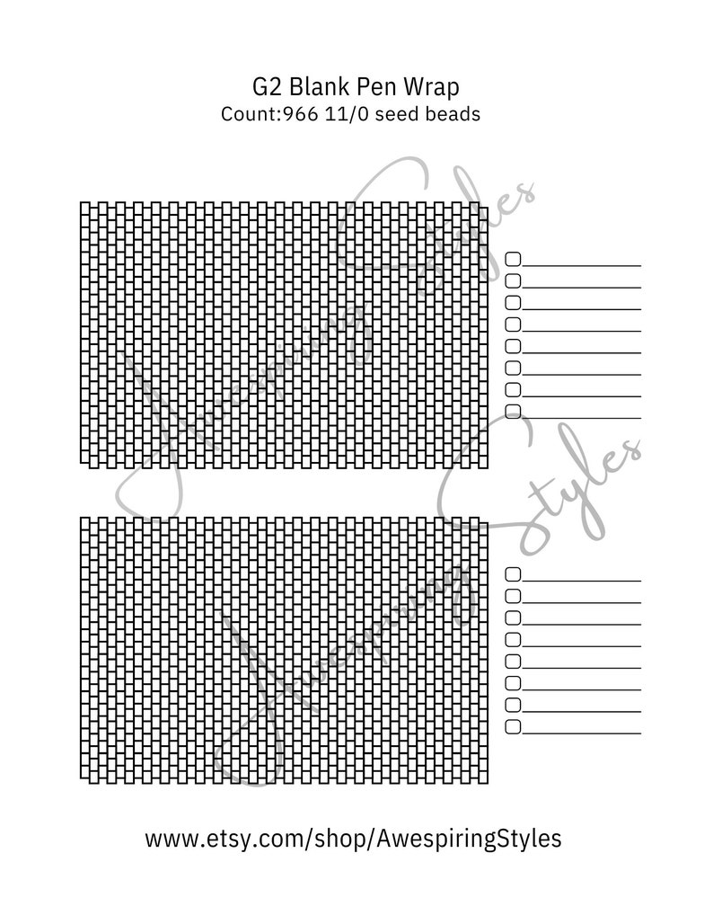 G2 Pen Wrap Blank Pattern Sheet - Etsy