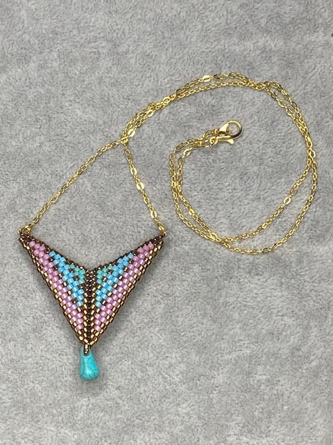 Beaded 18" Gold Chain Necklace - Etsy