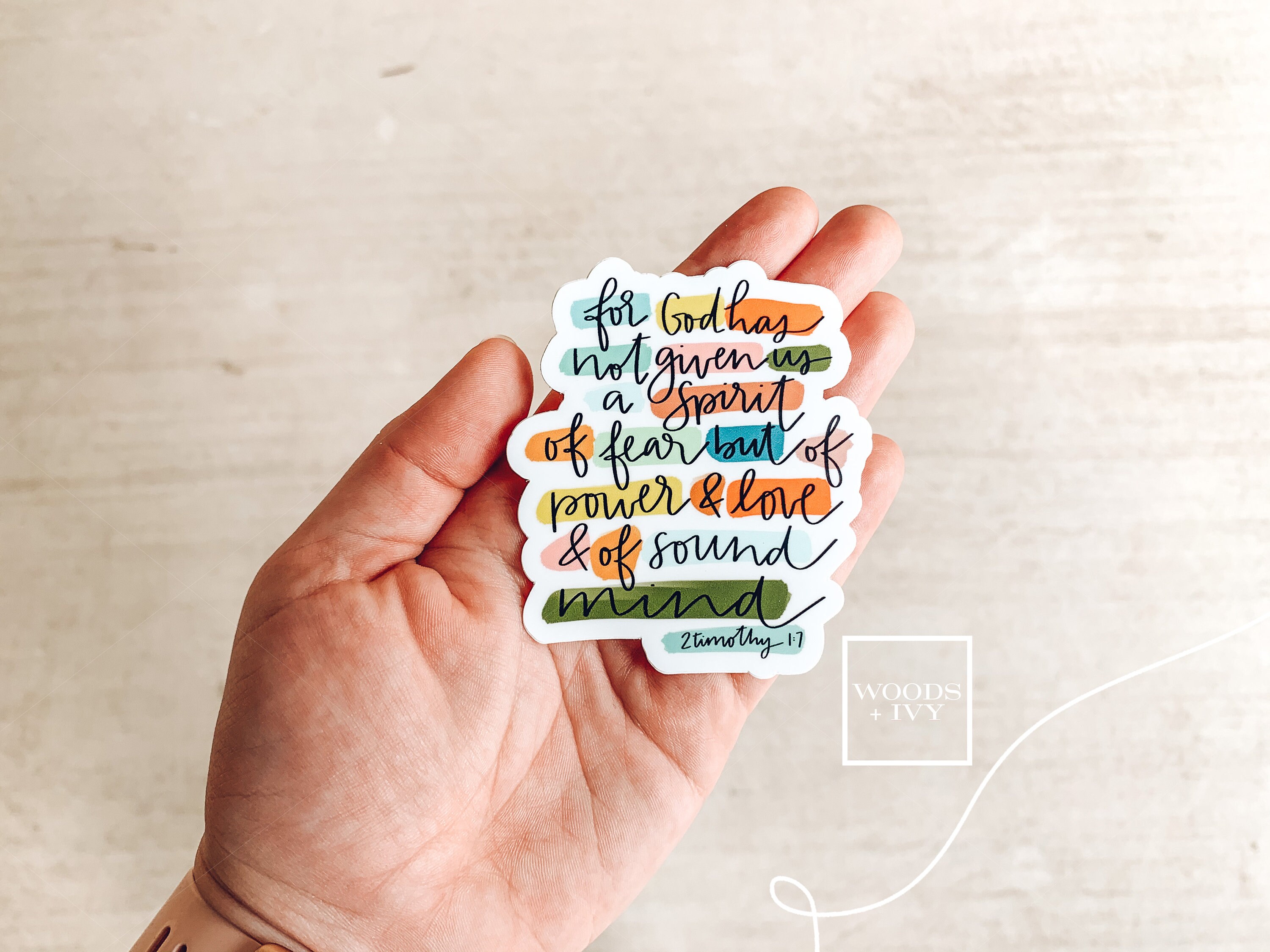 2 Timothy 1:7 Vinyl Sticker Bible Verse Sticker | Etsy