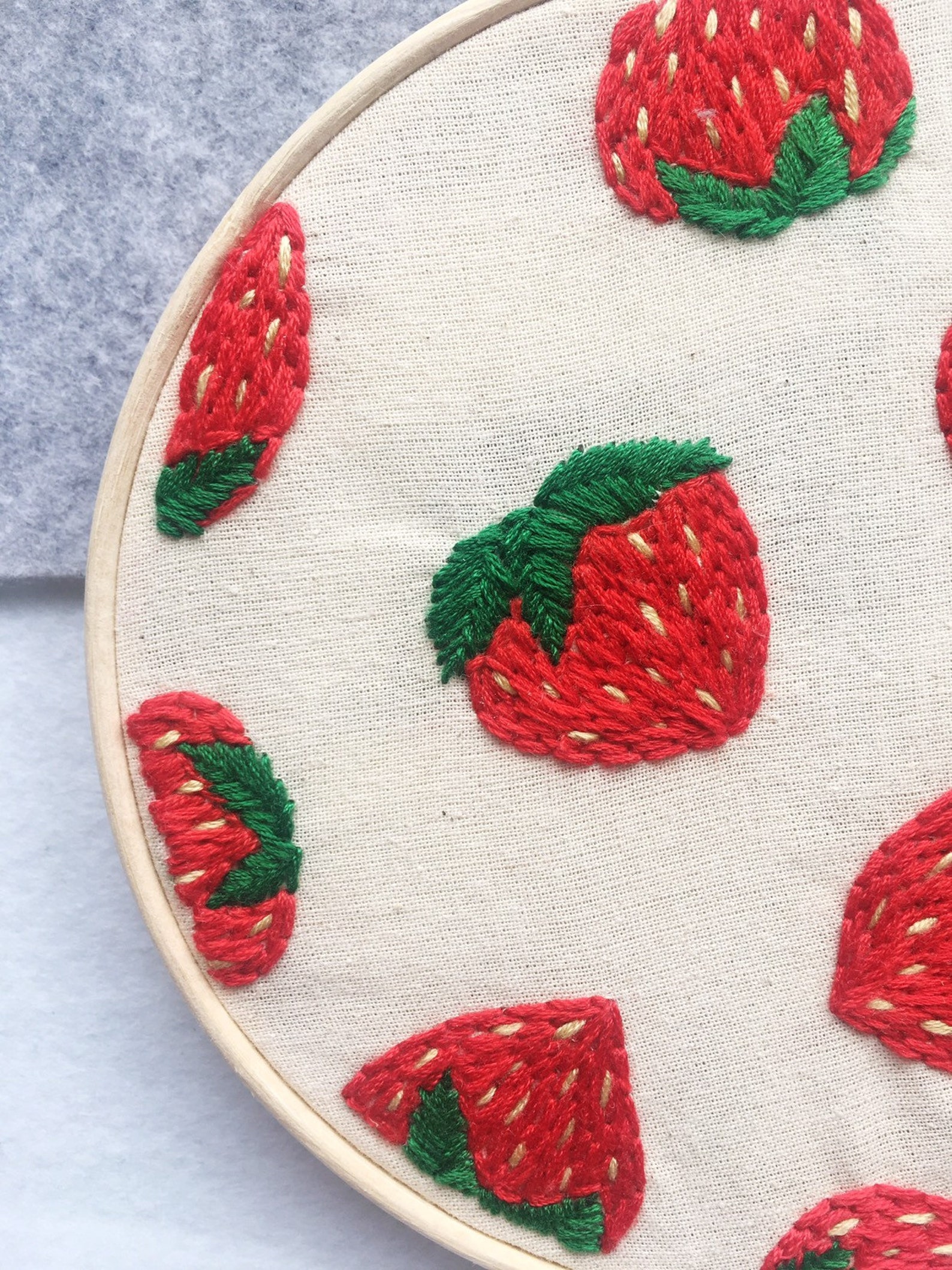 Hand Embroidery Hoop Art strawberry 6 - Etsy