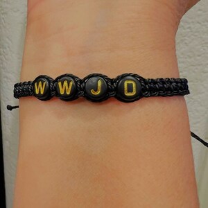 WWRD, WWJD, HWLF Macrame Bracelet: Adjustable Custom-made Religious ...