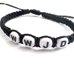 WWRD, WWJD, HWLF Macrame Bracelet: Adjustable Custom-made Religious ...