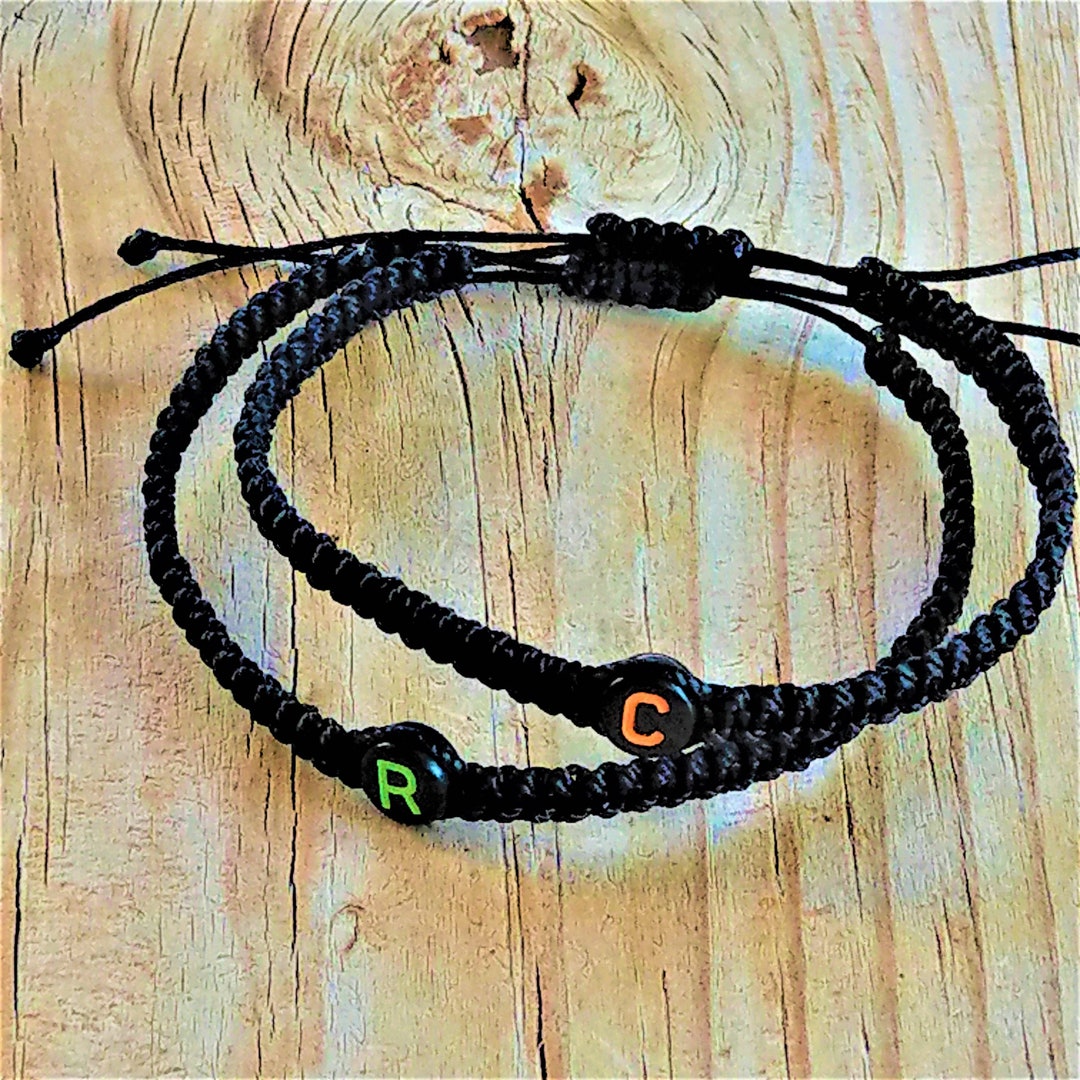 Party/union/community Braceletscolored Letter Initial - Etsy