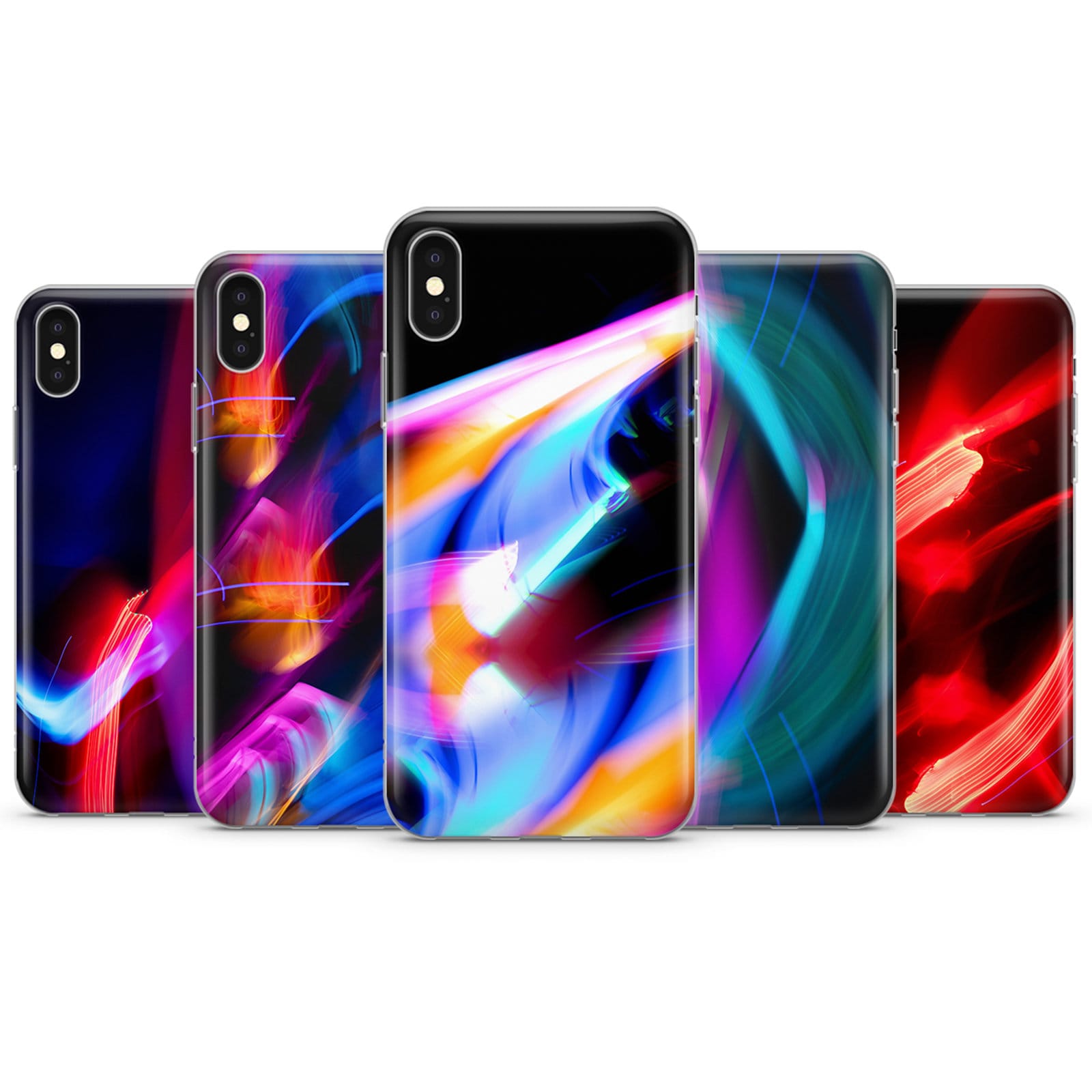 Abstract Neon Light Phone Case Cover Design for iPhone 14 Pro, 13, 12 ...