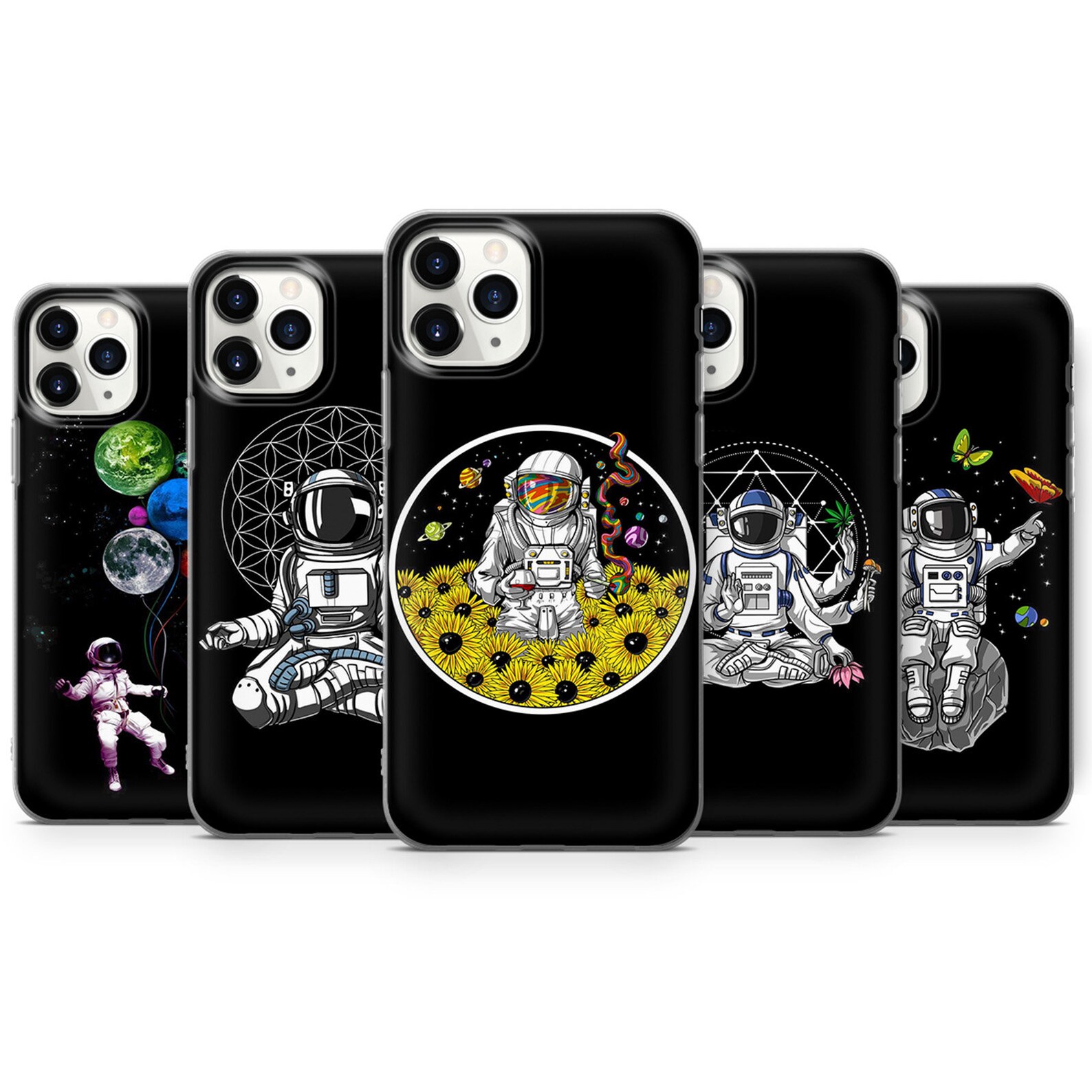 Astronaut Space Phone Case Cover for iPhone 16 Pro Max, 15 Plus, 14, 13 ...