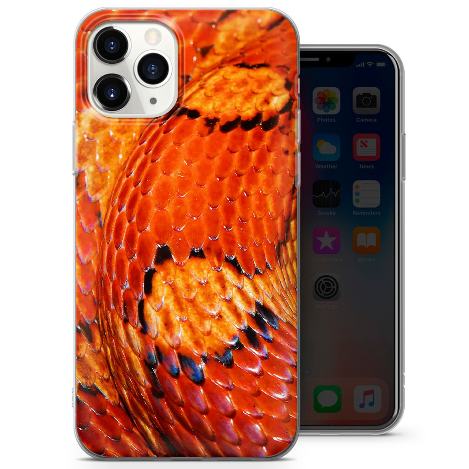 Snake Skin Pattern Phone Case for iPhone 16 Pro Max, 15 Plus, 14, 13 ...