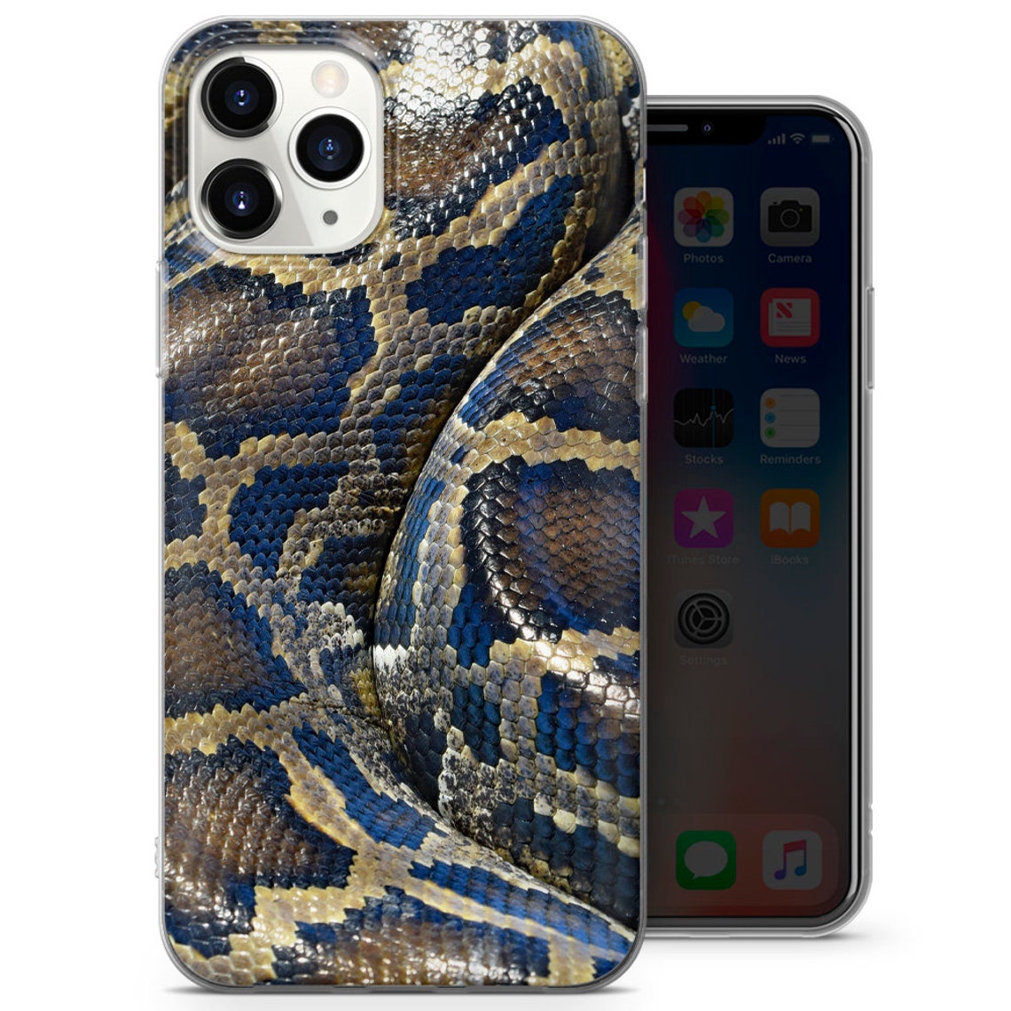 Snake Skin Pattern Phone Case for iPhone 16 Pro Max, 15 Plus, 14, 13 ...