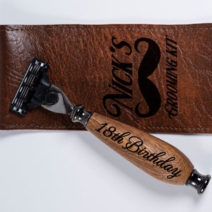 Custom Wooden Razor, Hand Turned Razor, Engraved Razor, Grooming Kit ...