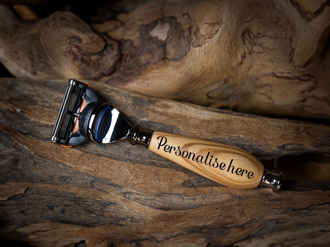 Fusion Olive Wood Razor, Wooden Shaver, Custom Grooming Kit ...