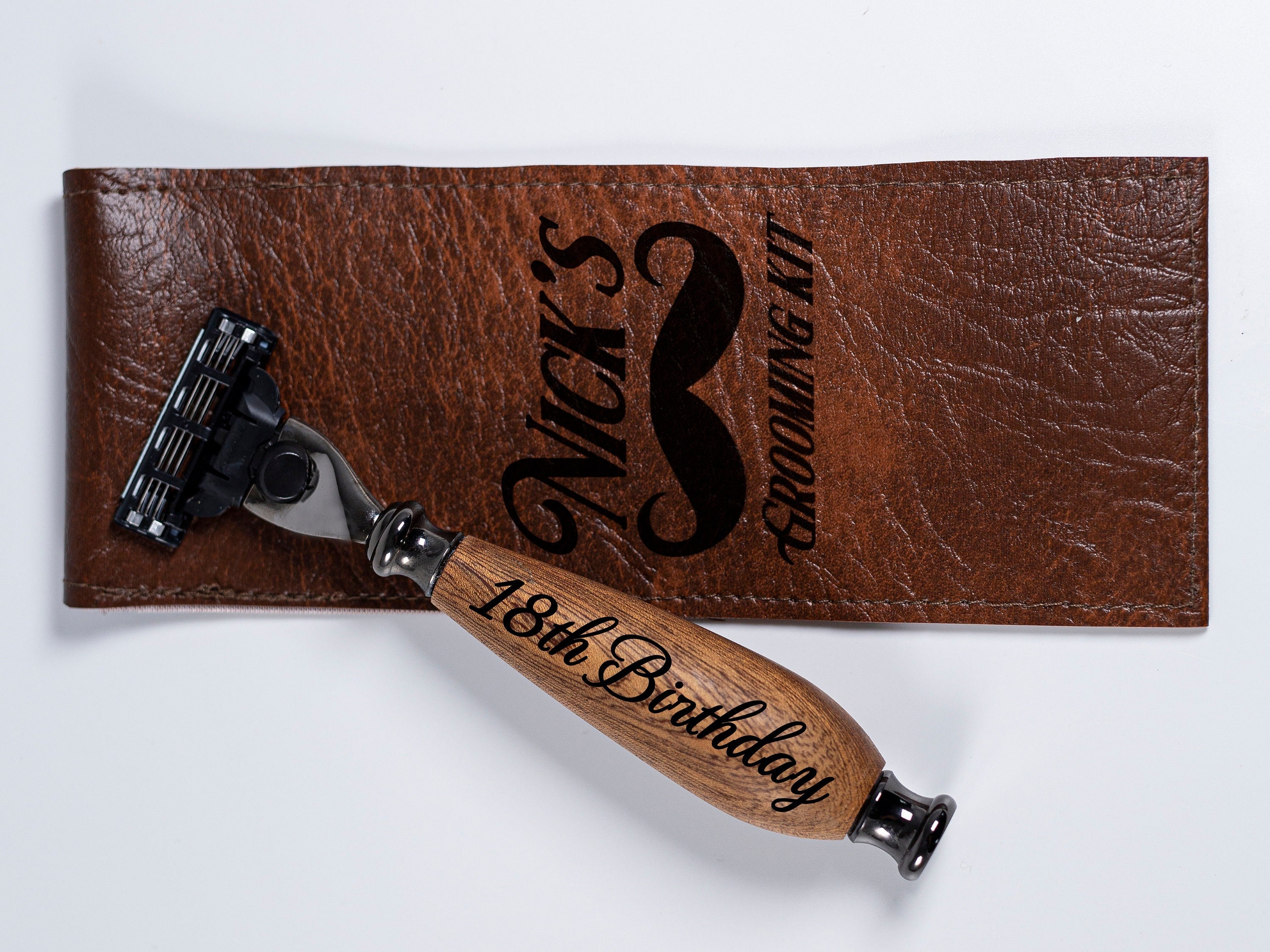 Custom Wooden Razor, Hand Turned Razor, Engraved Razor, Grooming Kit ...