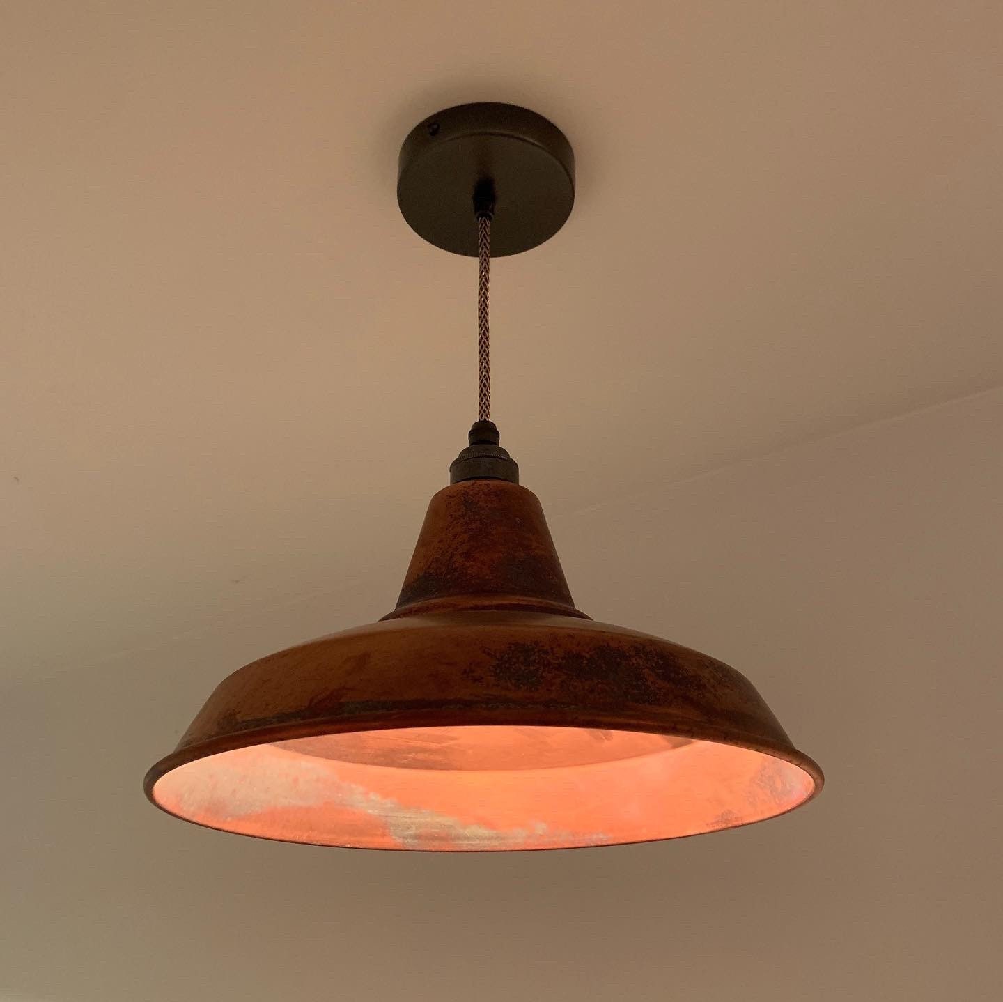 Rustic Industrial Aged Copper Lamp Shade (without Pendant) - Etsy UK