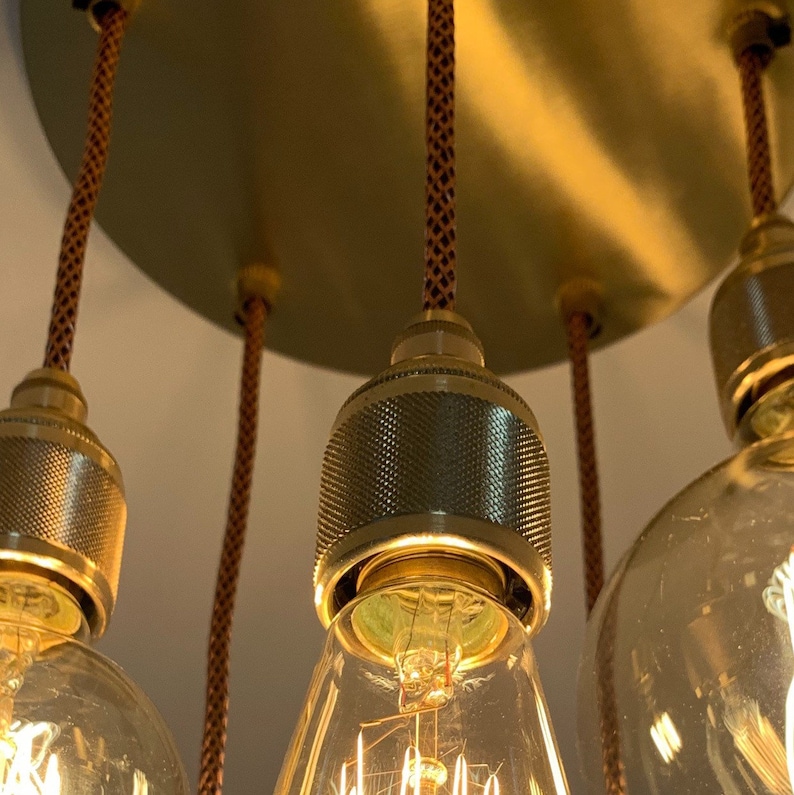 Brass 5 Pendant Ceiling Light (without Bulbs) - Etsy