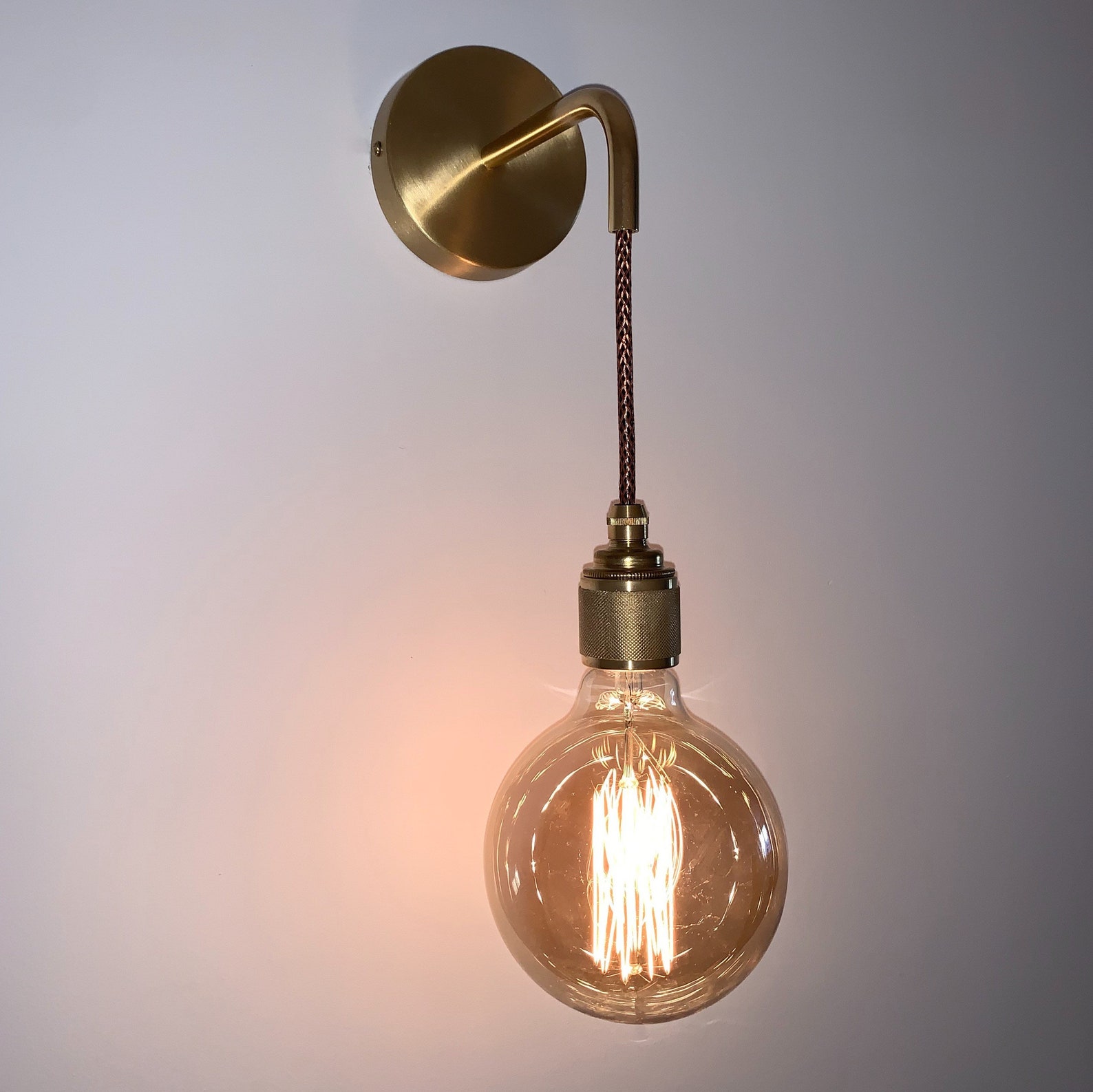 Brass Single Drop Wall Light (without Bulbs) - Etsy