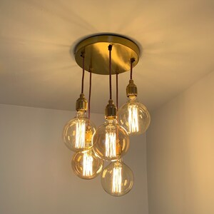 Brass 5 Pendant Ceiling Light (without Bulbs) - Etsy