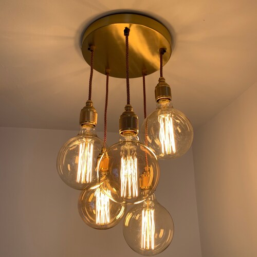 Brass 3 Pendant Ceiling Light without Bulbs - Etsy