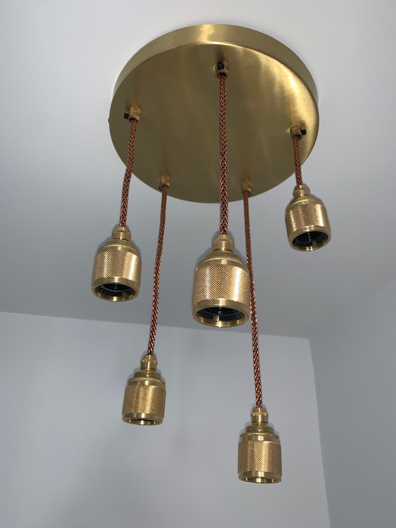 Brass 5 Pendant Ceiling Light (without Bulbs) - Etsy