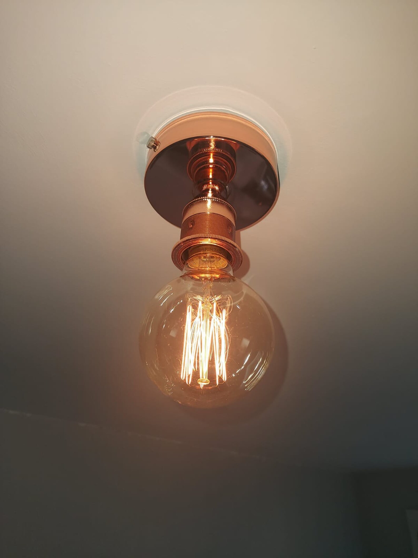 Polished copper batten lamp holder without bulb | Etsy