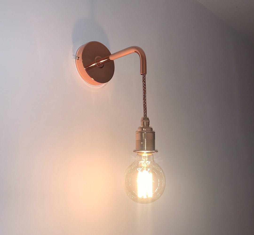 Polished Copper Single Drop Wall Light (without Bulbs) - Etsy