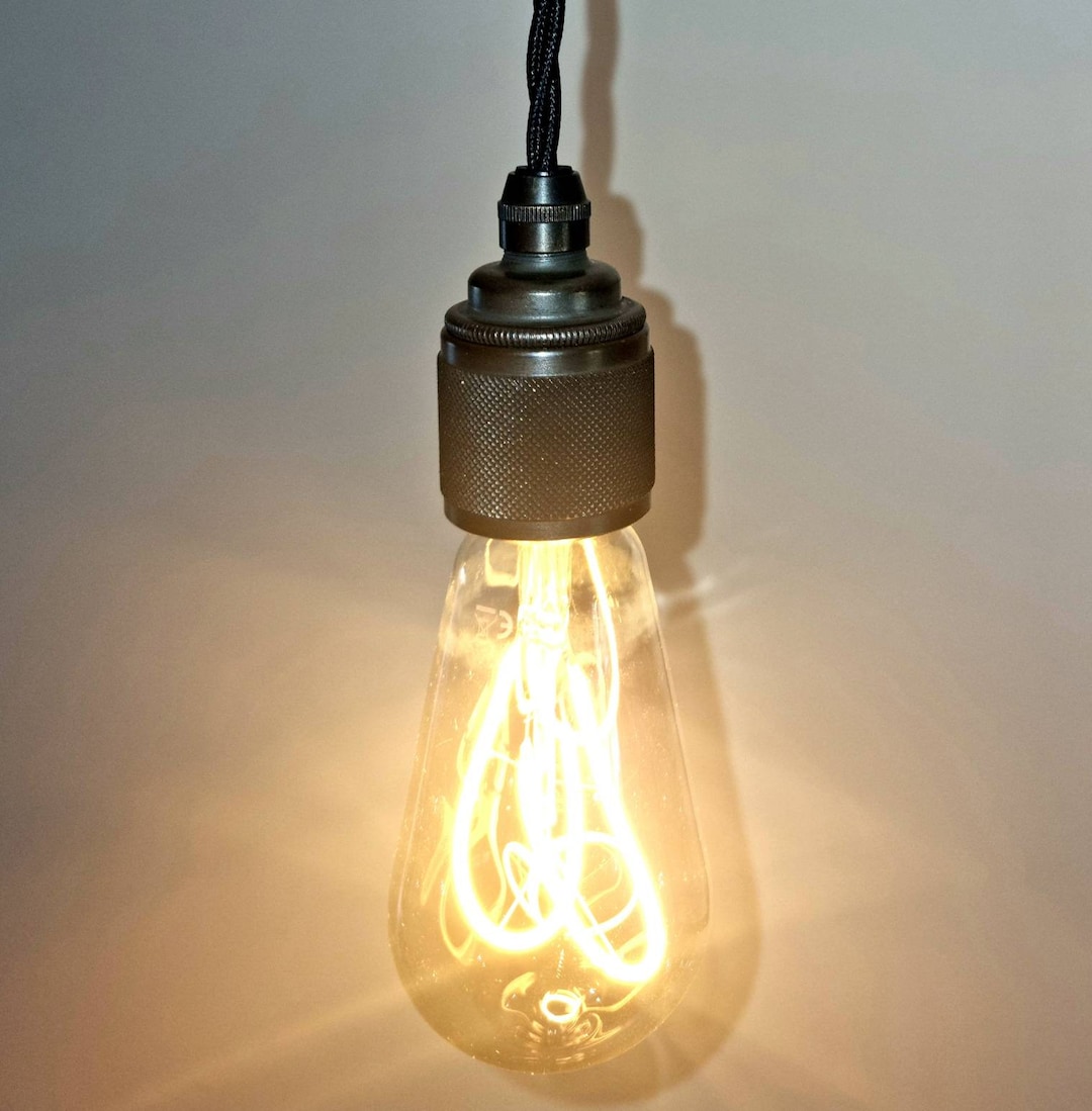 Dark Knurled Metal Single Drop Pendant Light (without Bulb) - Etsy
