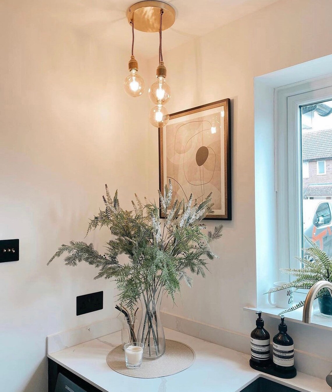 Brass 3 Pendant Ceiling Light without Bulbs - Etsy UK