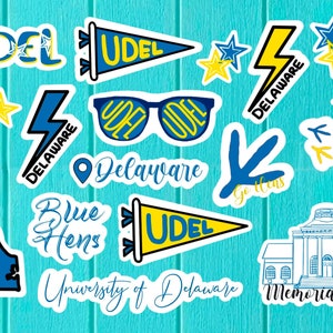 University of Delaware Sticker Set Udel Decals College Tailgate Gift ...