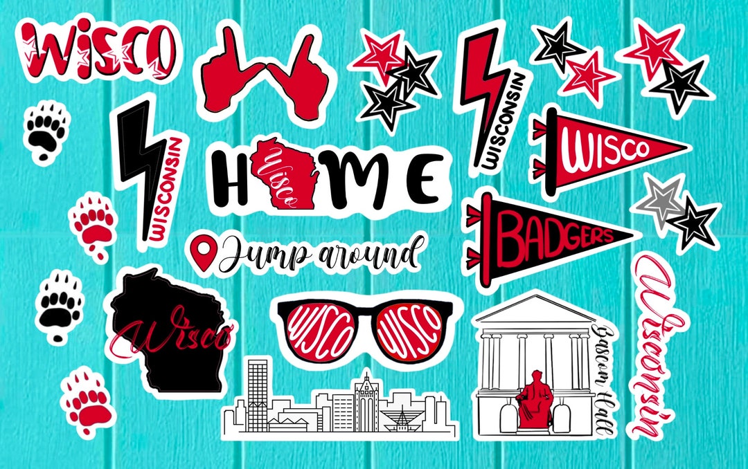 University of Wisconsin Wisco UW Madison College Stickers Decal Set ...