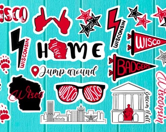 University of Wisconsin Madison Weatherproof Stickers - Etsy