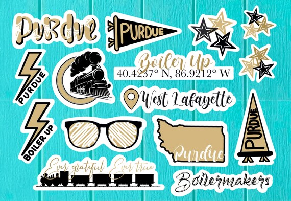 Purdue University Sticker Set Boilermakers Boiler Up | Etsy