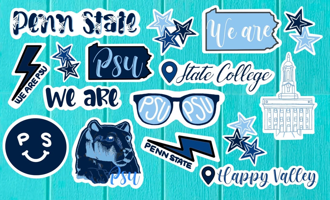 Penn State Sticker Set Pennsylvania State University Stickers We Are ...