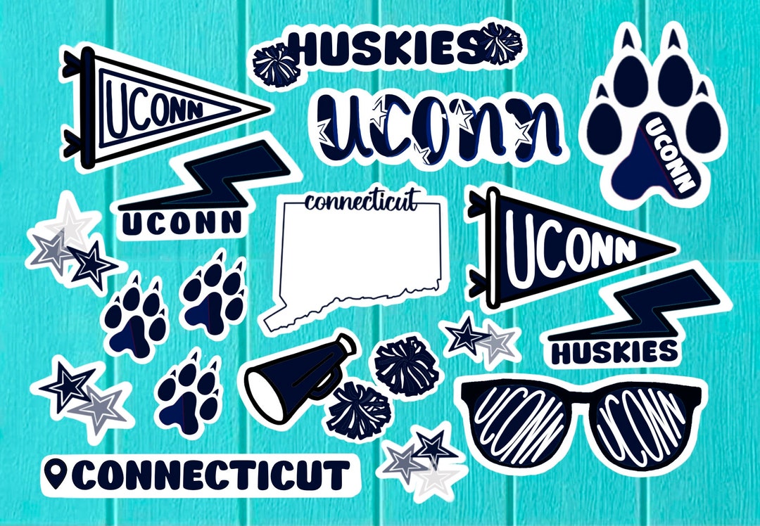 University of Connecticut Sticker Set Uconn Laptop Decals Gifts for ...