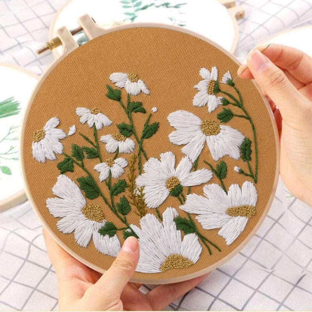 Floral Beginner Embroidery Full Kit plant | Etsy