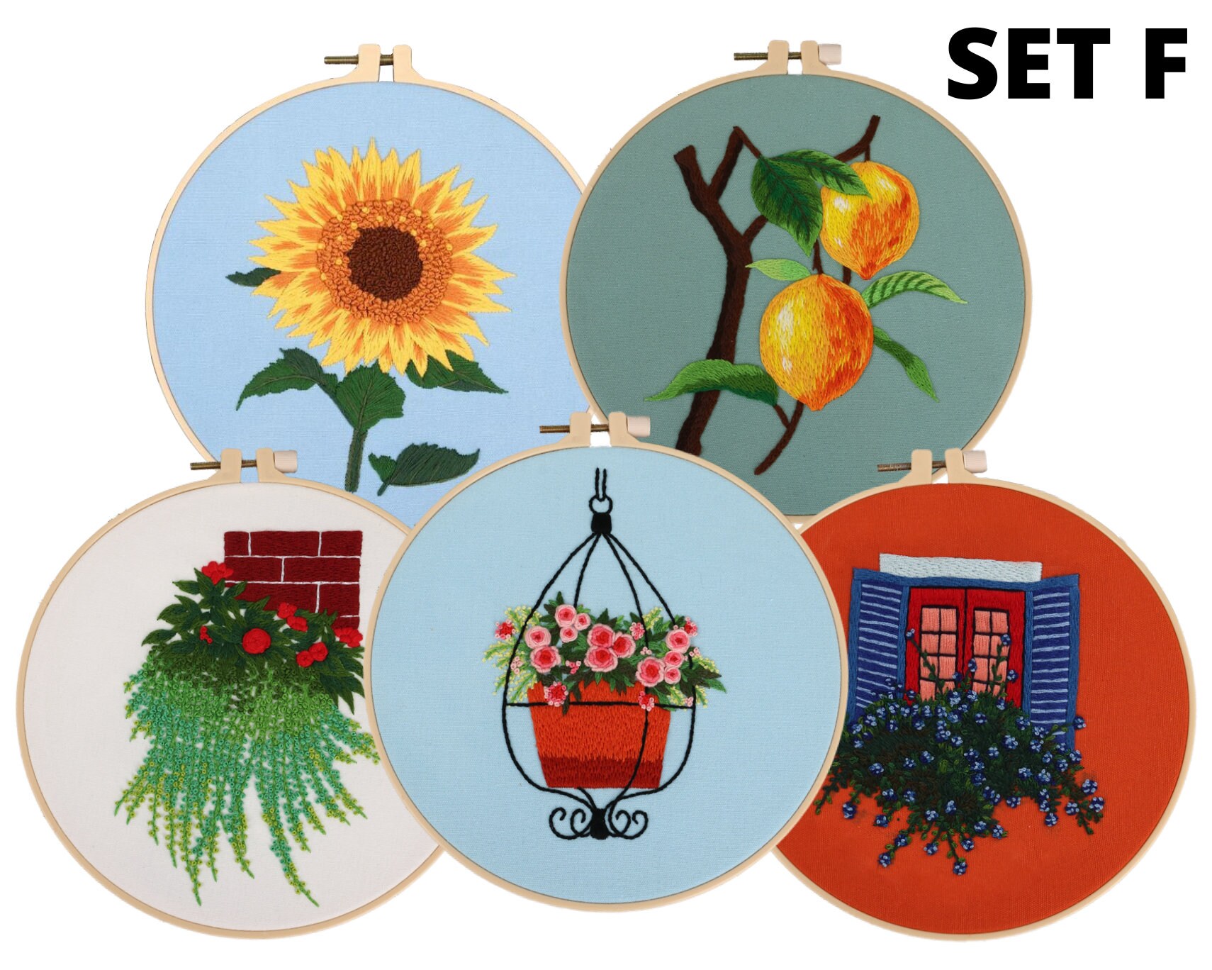 5 Pack Embroidery Starter Kit With Pattern and Instructions - Cross ...