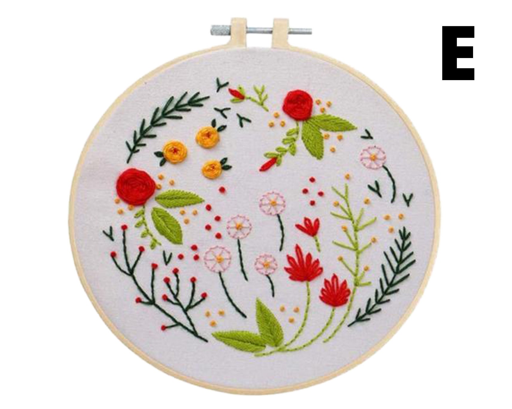 Floral Beginner Embroidery Kit Modern Flower Plant Hand | Etsy