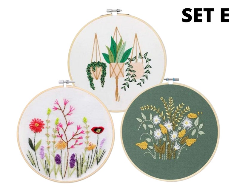 Beginner Embroidery Kits for Adults Flowers and Succulents - Etsy