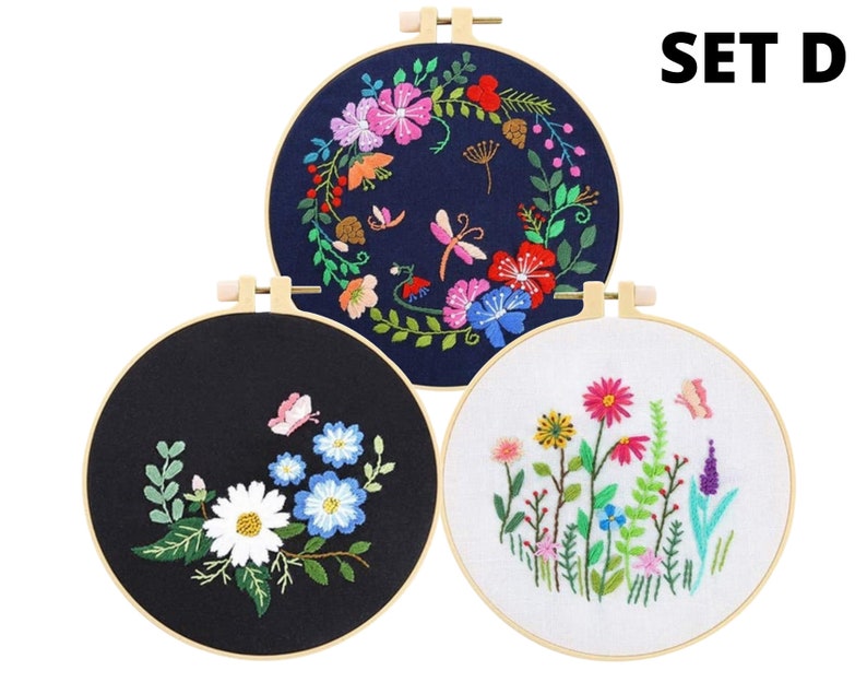 Beginner Embroidery Kits for Adults Flowers and Succulents - Etsy