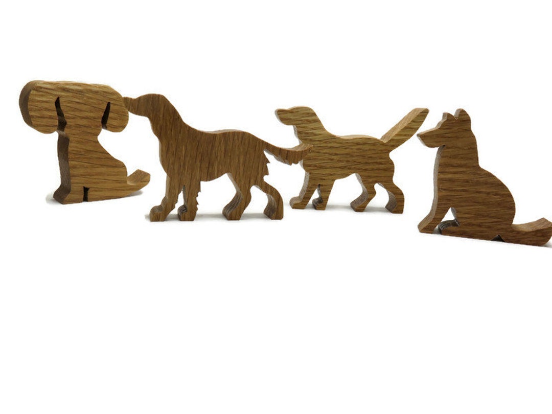 Wooden Dog Figurine, Handcrafted Dog Decor, Small for Desk or Shelf - Etsy