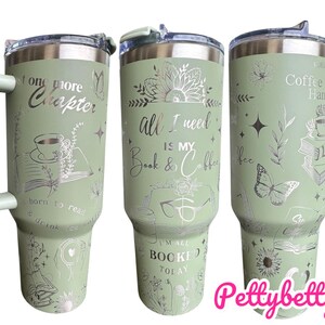 Books and Coffee Engraved Cup - I'm All Booked Custom Engraved Cup ...