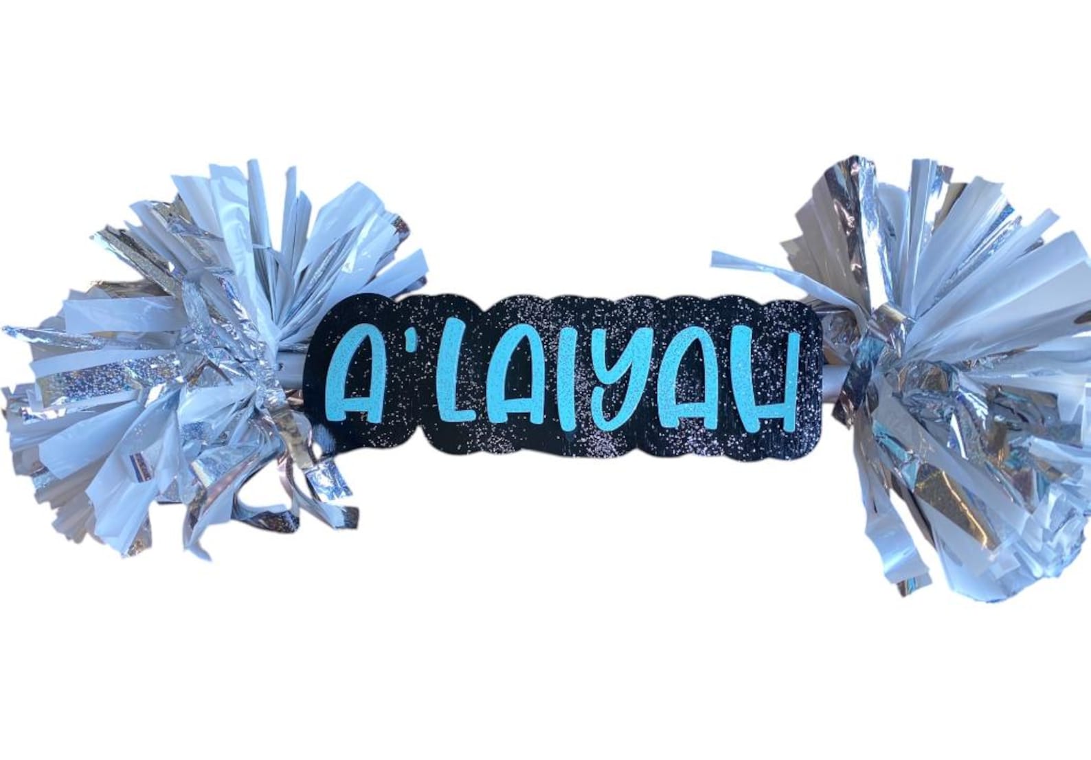 Teal and White Custom Cheer Stick -game Day Signs - Pom Pom Sign ...