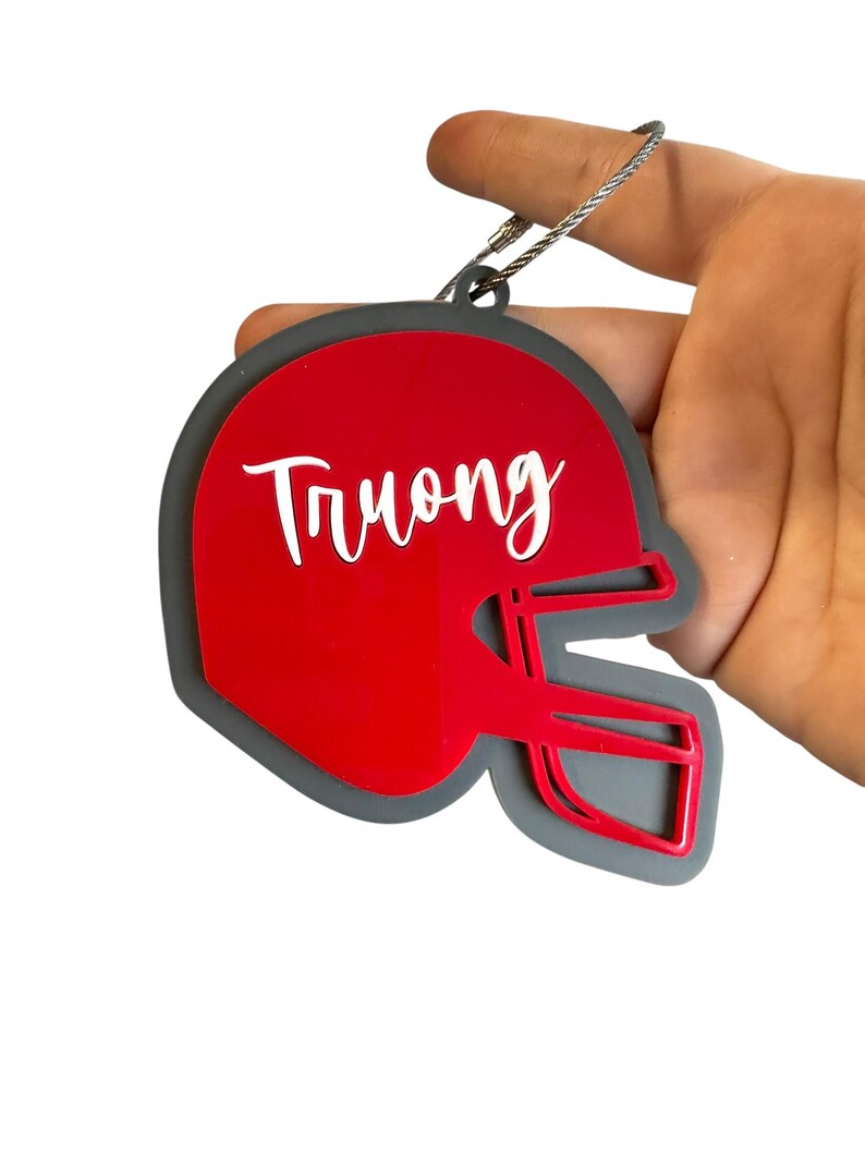 Custom Football Helmet Bag Tag for Players - Personalized Name Football ...