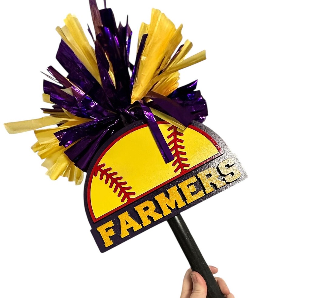 Softball Pom Pom Stick - Cheer Stick -softball Game Day Signs - Sport ...