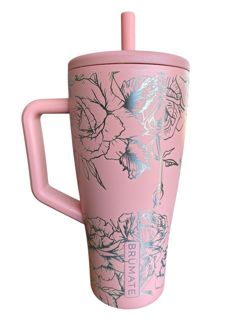 Roses Brumate Era Tumbler - Pink Roses Cup - Engraved Floral Tumbler ...