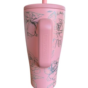 Roses Brumate Era Tumbler - Pink Roses Cup - Engraved Floral Tumbler ...