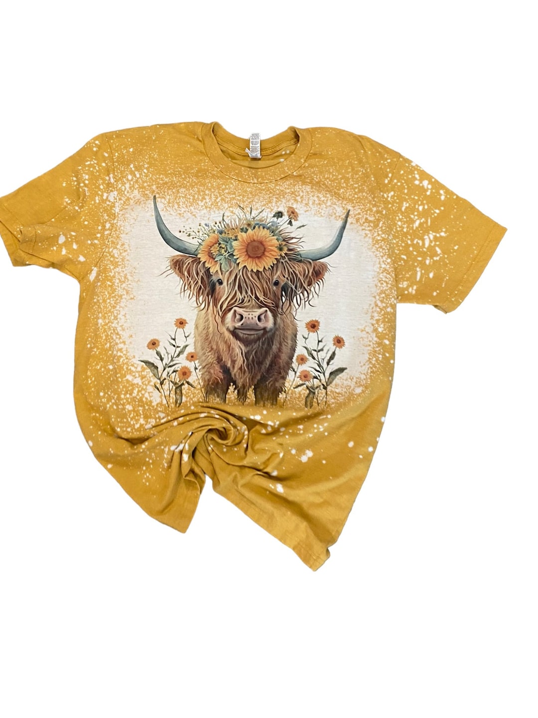 Highland Cow Shirt - Cow and Sunflower Shirt - Yellow Cow Shirt ...