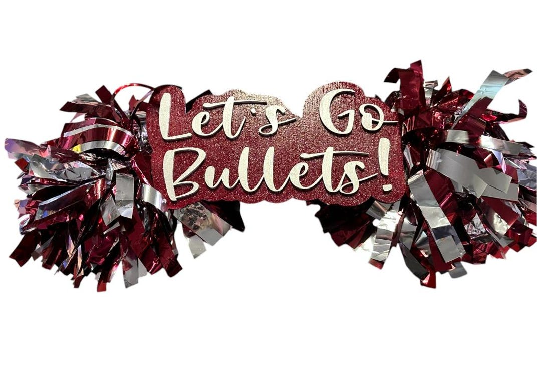 Maroon and Silver Custom Cheer Stick -game Day Signs - Pom Pom Sign ...