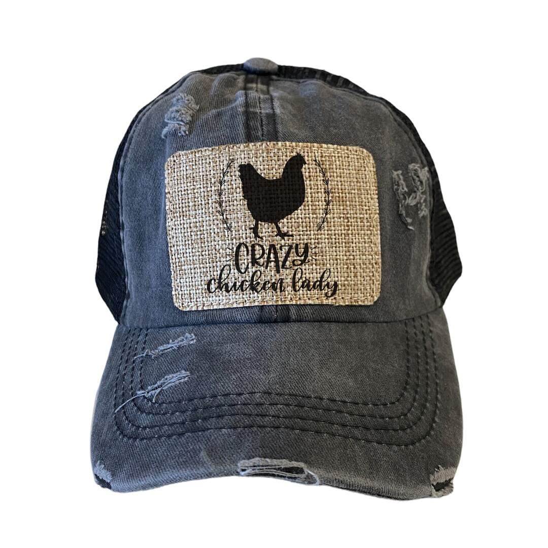 Crazy Chicken Lady Hat - Chicken Lady - Women's Chicken Baseball Cap ...