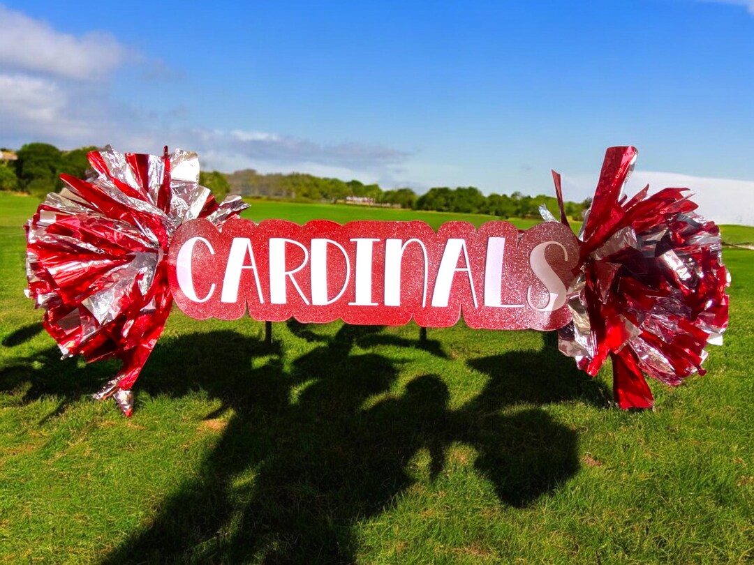 Pom Pom Sign Custom Cheer Stick - Game Day Signs - Custom Acrylic Cheer ...