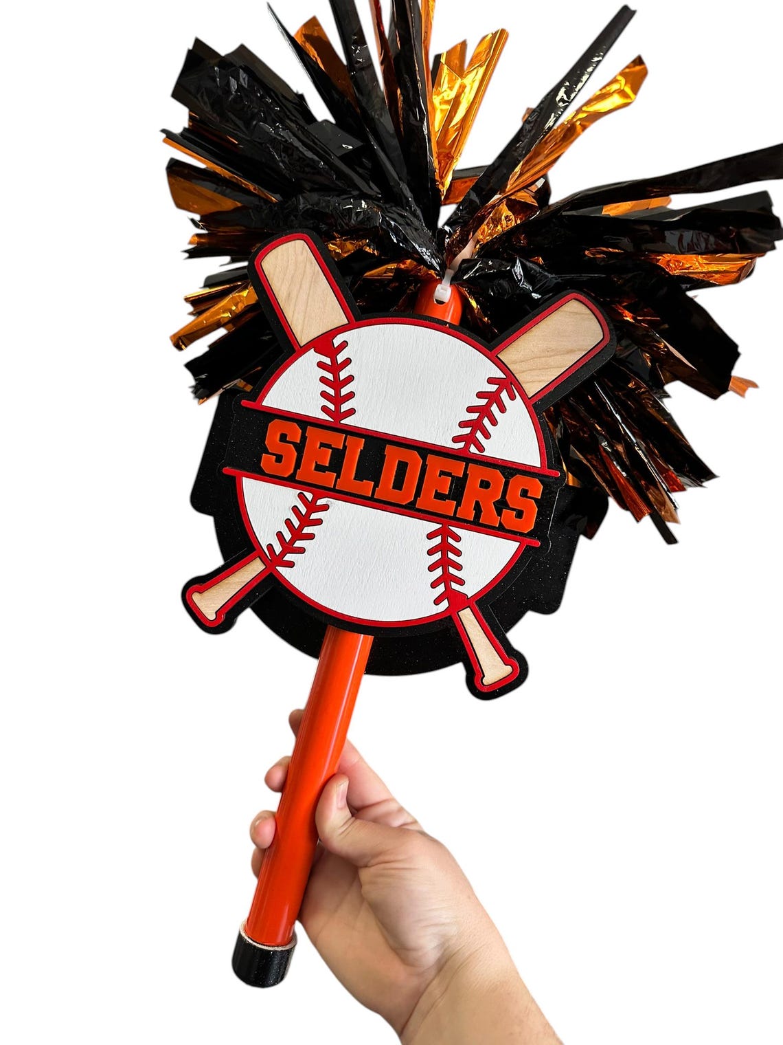 Personalized Pompom Stick | Two Sport Pompom Stick | Custom Team Spirit ...