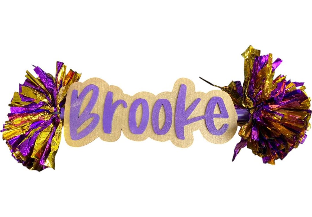 Purple and Gold Custom Cheer Stick -game Day Signs - Pom Pom Sign ...