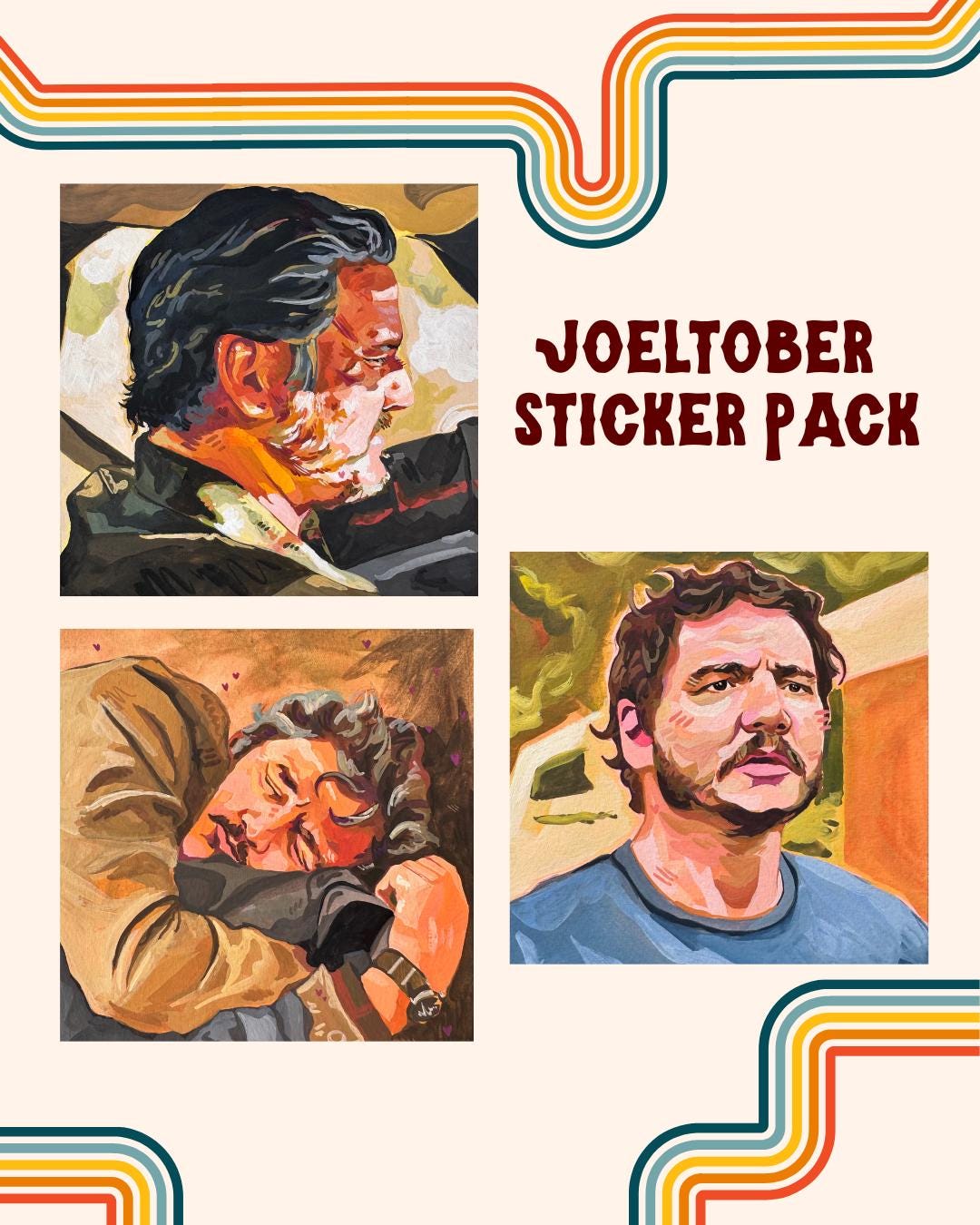 Joel Miller Sticker Pack (joeltober) -- Pedro Pascal - Etsy